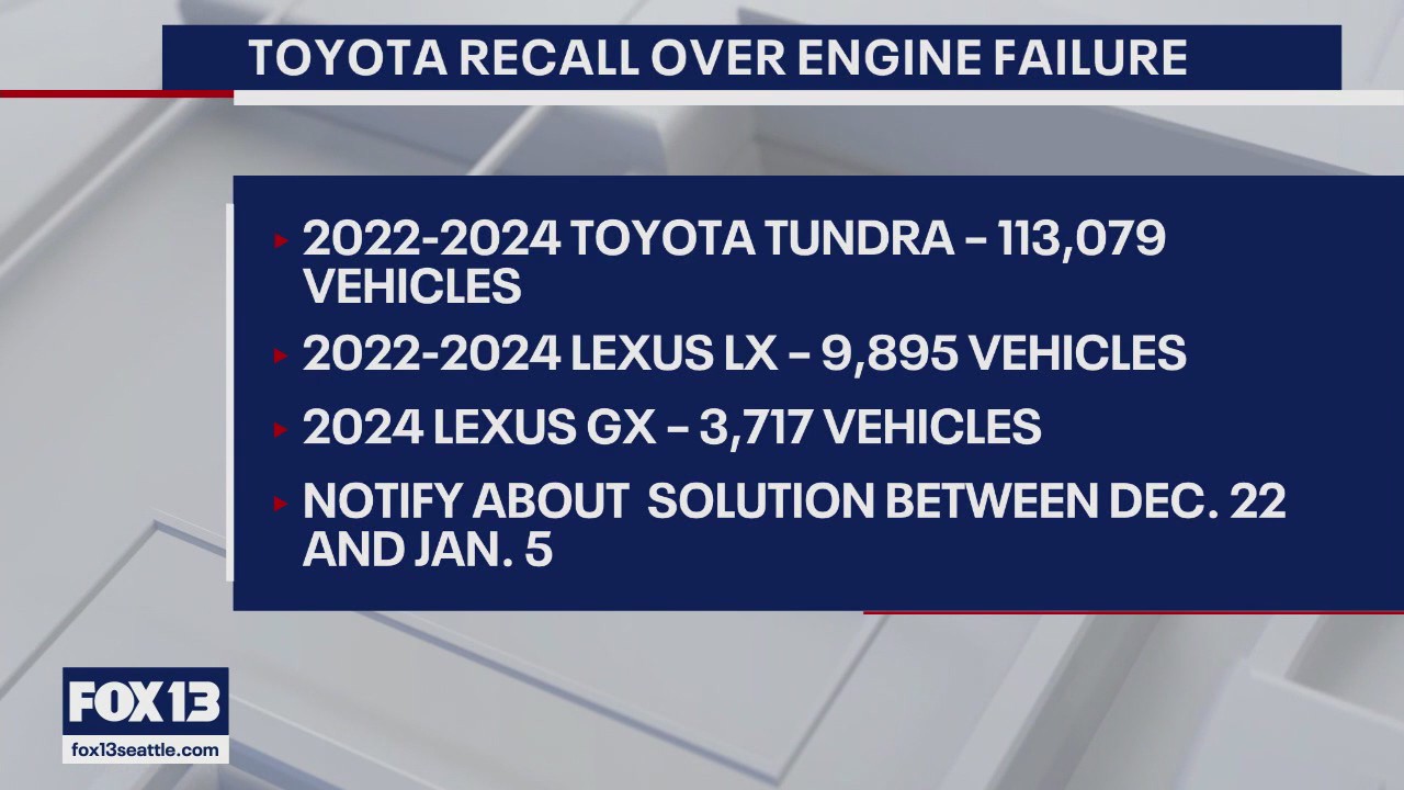 Toyota recalls over 126,000 Tundra, Lexus LX vehicles | FOX 13 Seattle